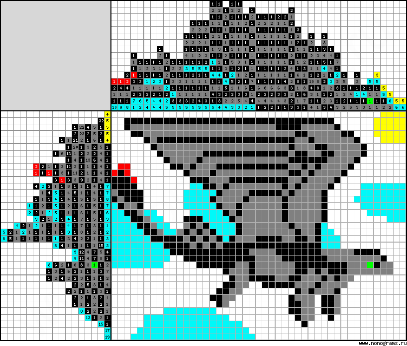 Colour Japanese Crossword Night Fury Toothless 