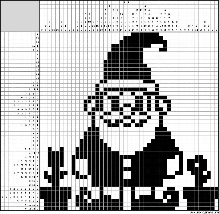 Black & white Japanese crossword «The Garden Gnome»